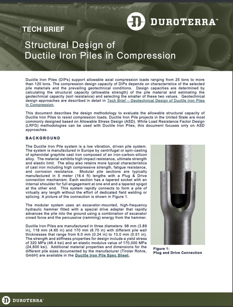 Structural Design of Ductile Iron Piles in Compression - DuroTerra